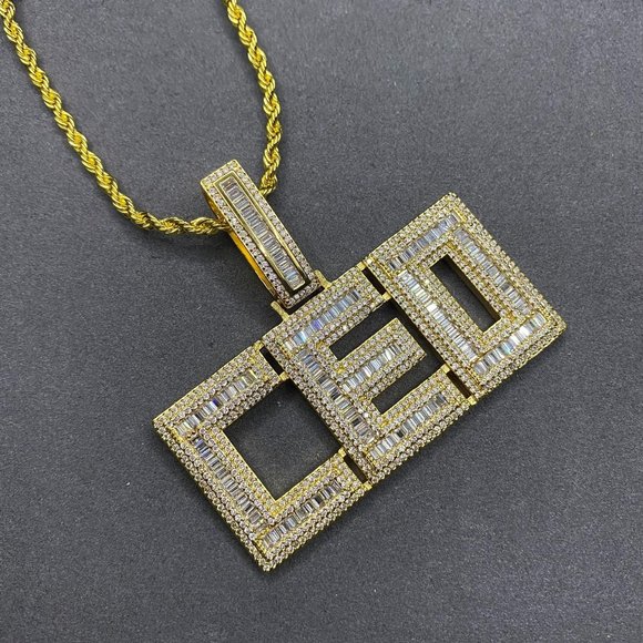Accessories | Diamond Letter Iced Out Ceo Pendant | Poshmark